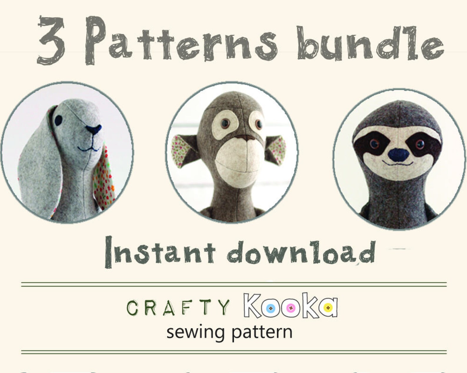 Stuffed Toy Sewing Pattern Pdf Step-by-step Sewing - Etsy