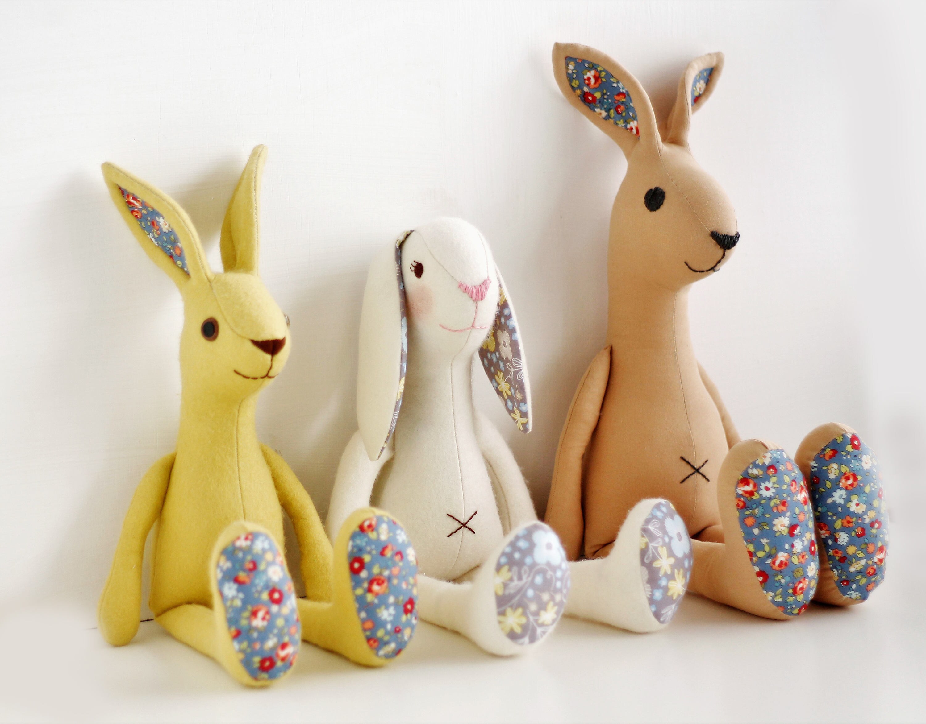 Bunny Rabbit Sewing Pattern Bundle From Left to Right Floppy - Etsy