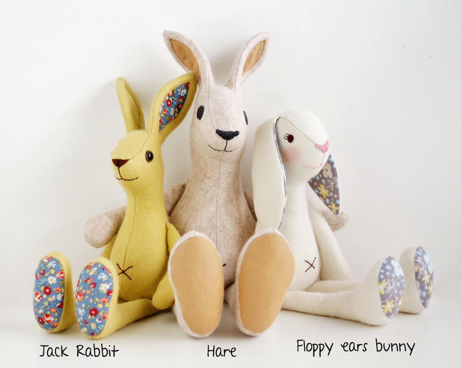 Bunny Rabbit Sewing Pattern Bundle From Left to Right Floppy - Etsy
