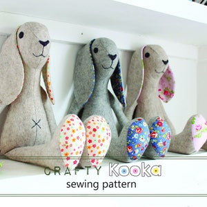 Bunny Rabbit Sewing Pattern Bundle, From Left to Right, Floppy Ear ...