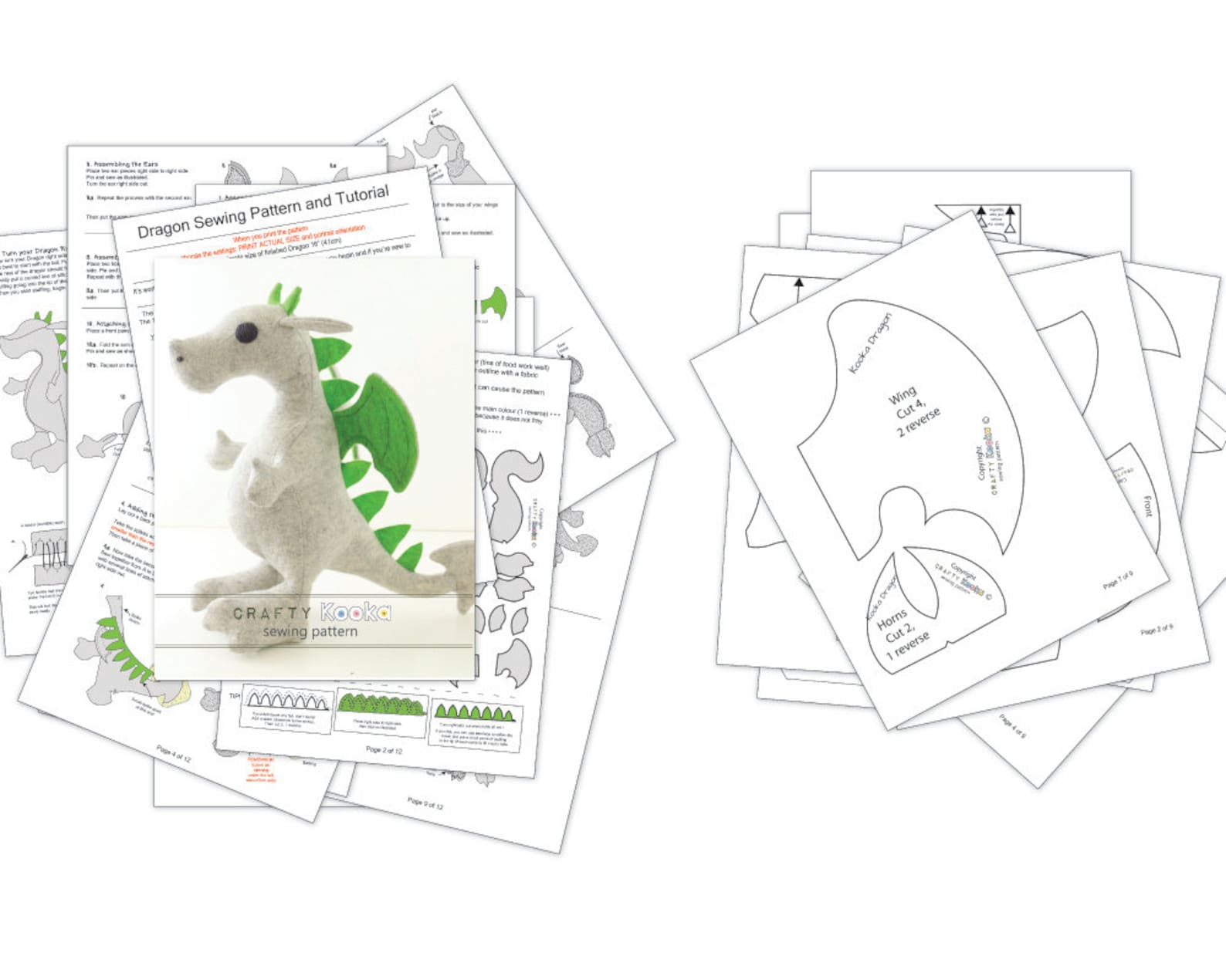 Dragon Toy Sewing Pattern Dragon Plush Sewing Pattern - Etsy