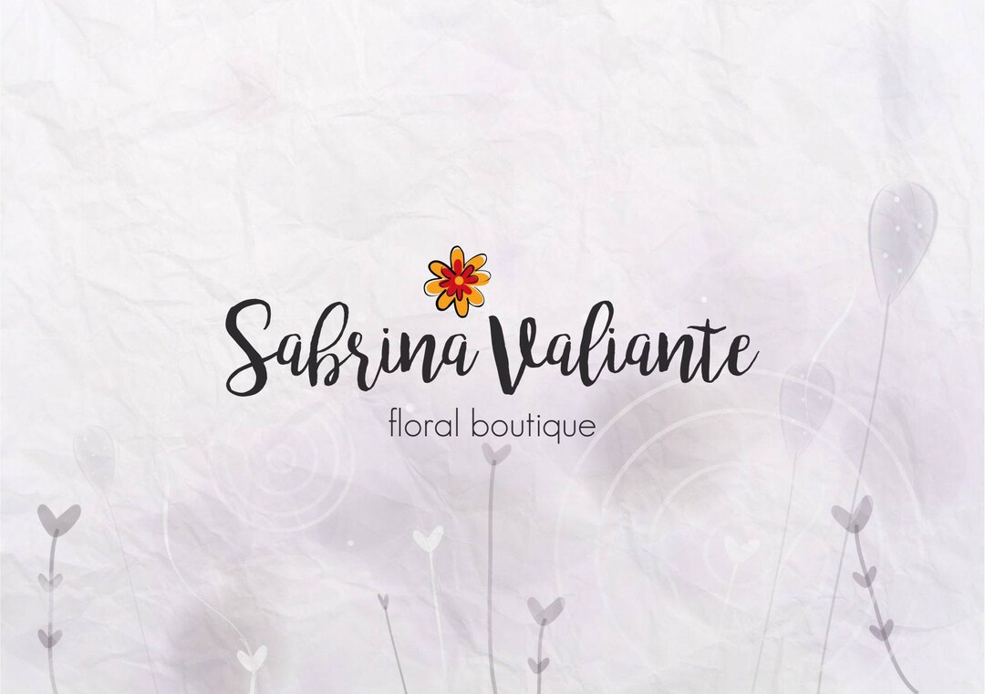 Floristry Logo Design. Flower Logo. Calligraphy Font. Custom - Etsy
