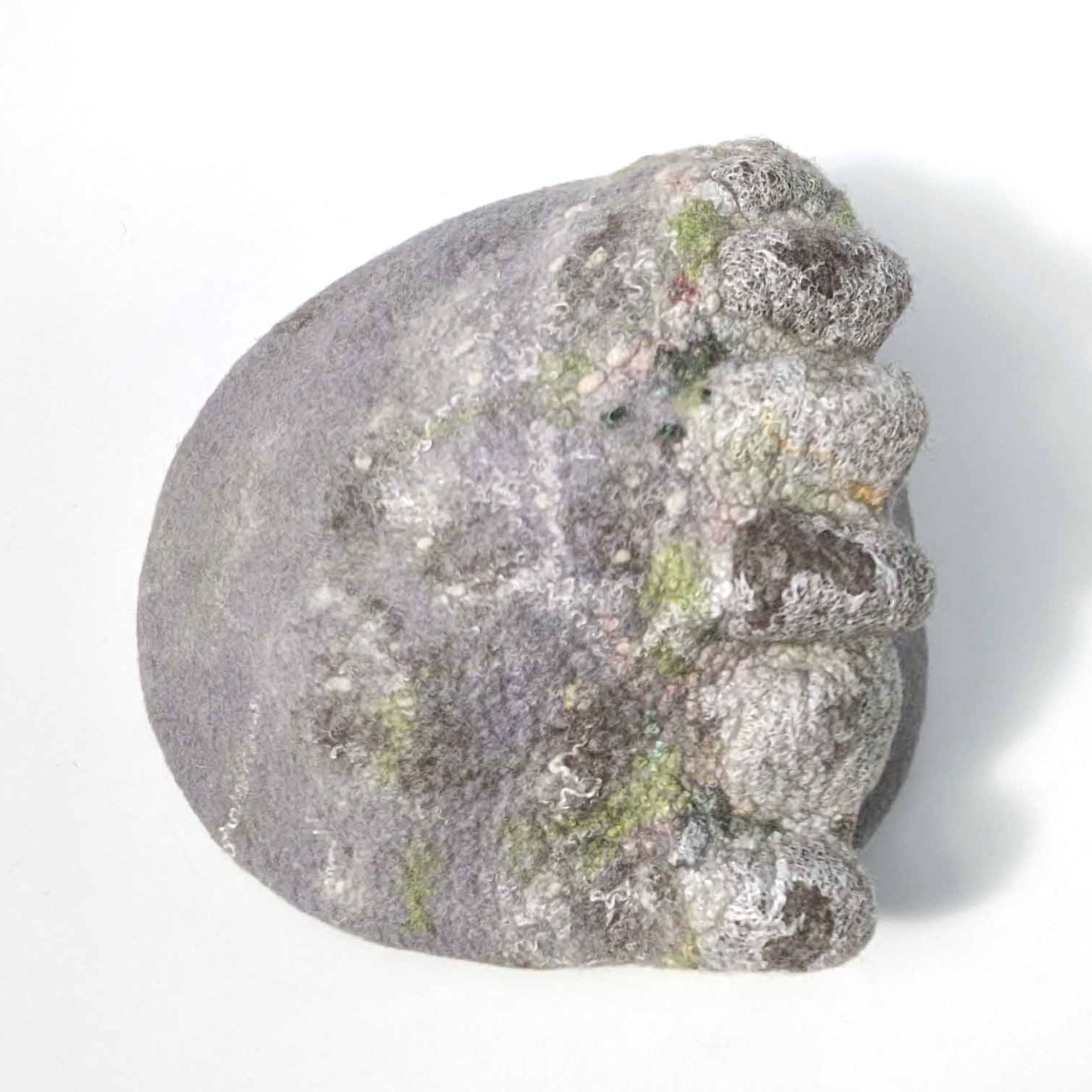 Stylish Gray Wet Felted Beret Inspired by the Mossy Stone Walls of ...