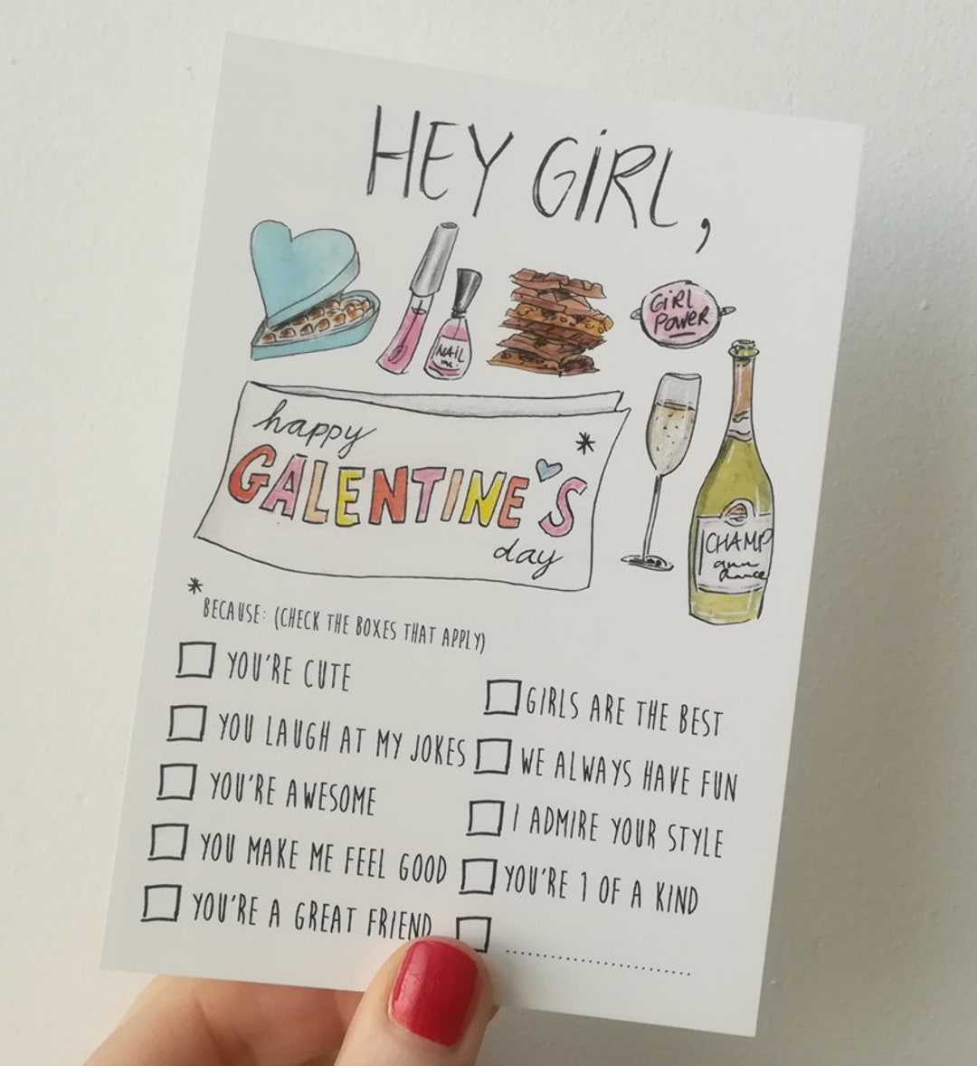 Galentine's Day Card, Galentine, Customize, Cute Fill in Card ...