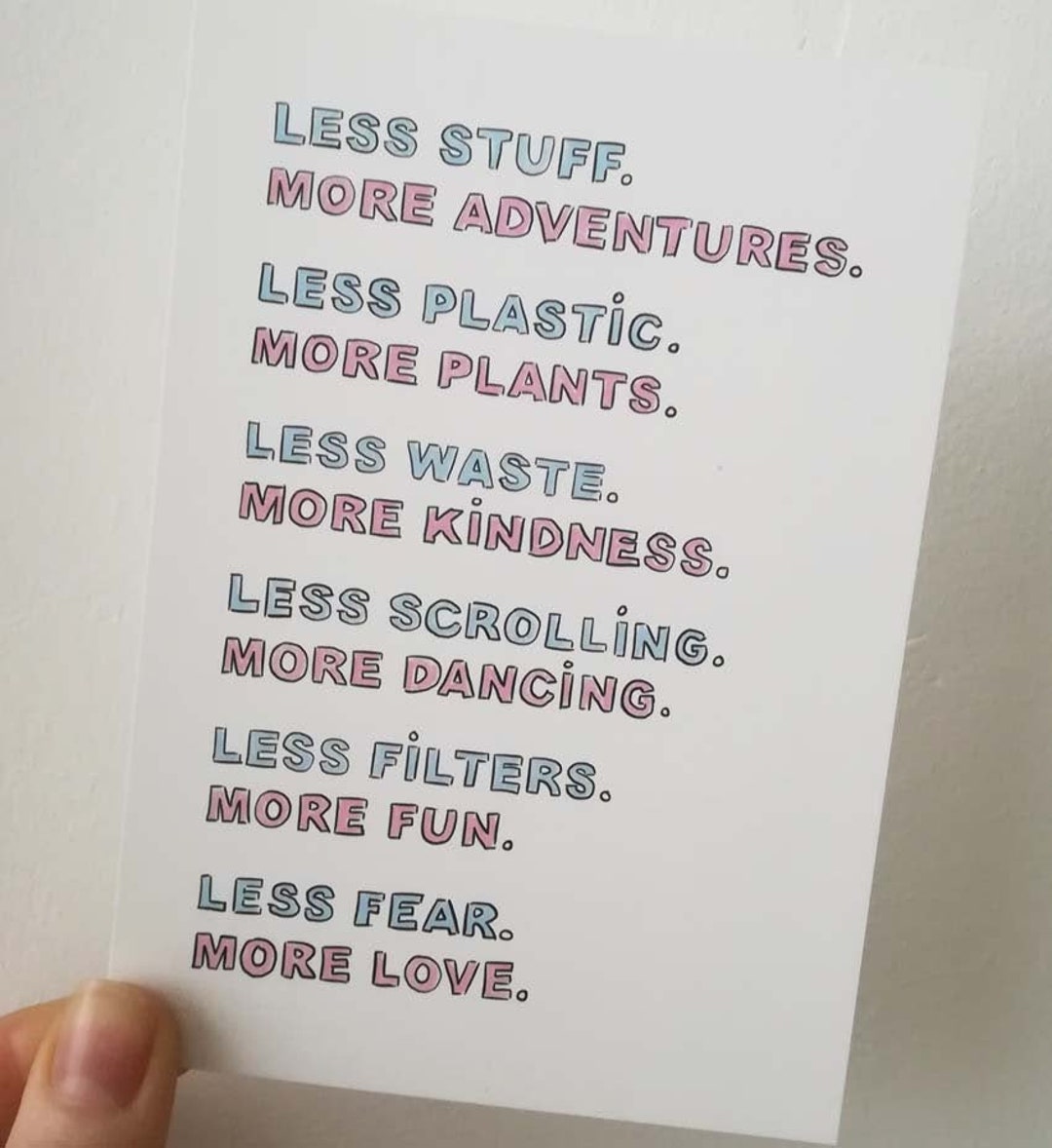 Happy Life Goals Card, Más Amor, Menos Miedo, Autocuidado, Felicidad ...
