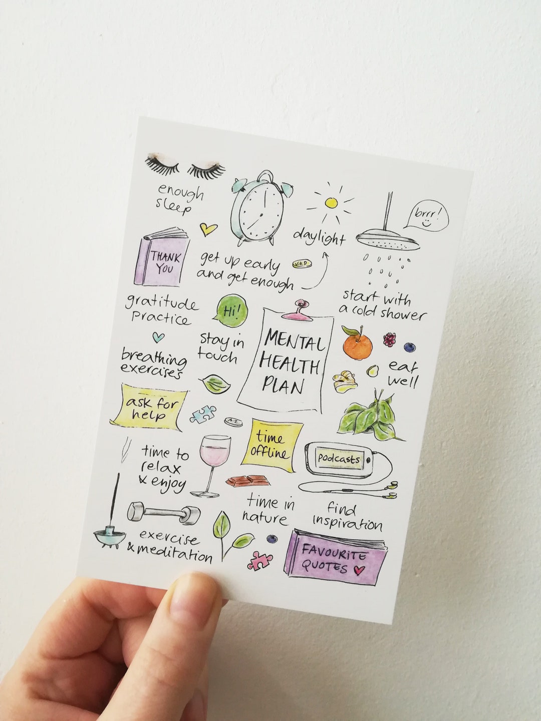 Mental Health Plan Card, Self Care, Self Love, Wellbeing, Positivity ...