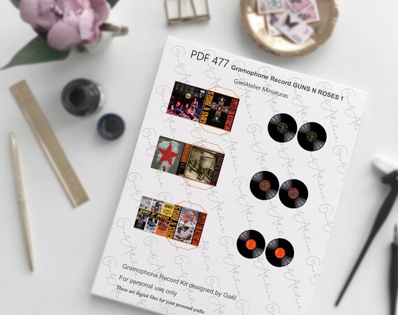 1:12-1,6 scale digital Pdf printable records Dollhouse miniature ...