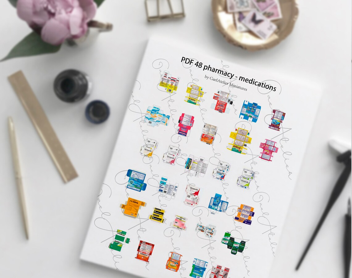 Downloadable Pharmacy Medication Box Prints Diy Set. Dollhouse - Etsy