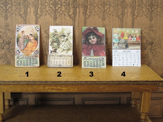 Miniature vintage victorian calendar dollhouse 1:12 Dollhouse Miniature ...