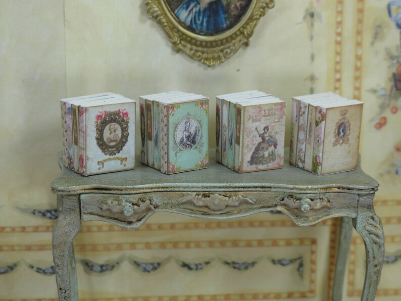 Pile four shabby chic decorative books library accessories | Etsy