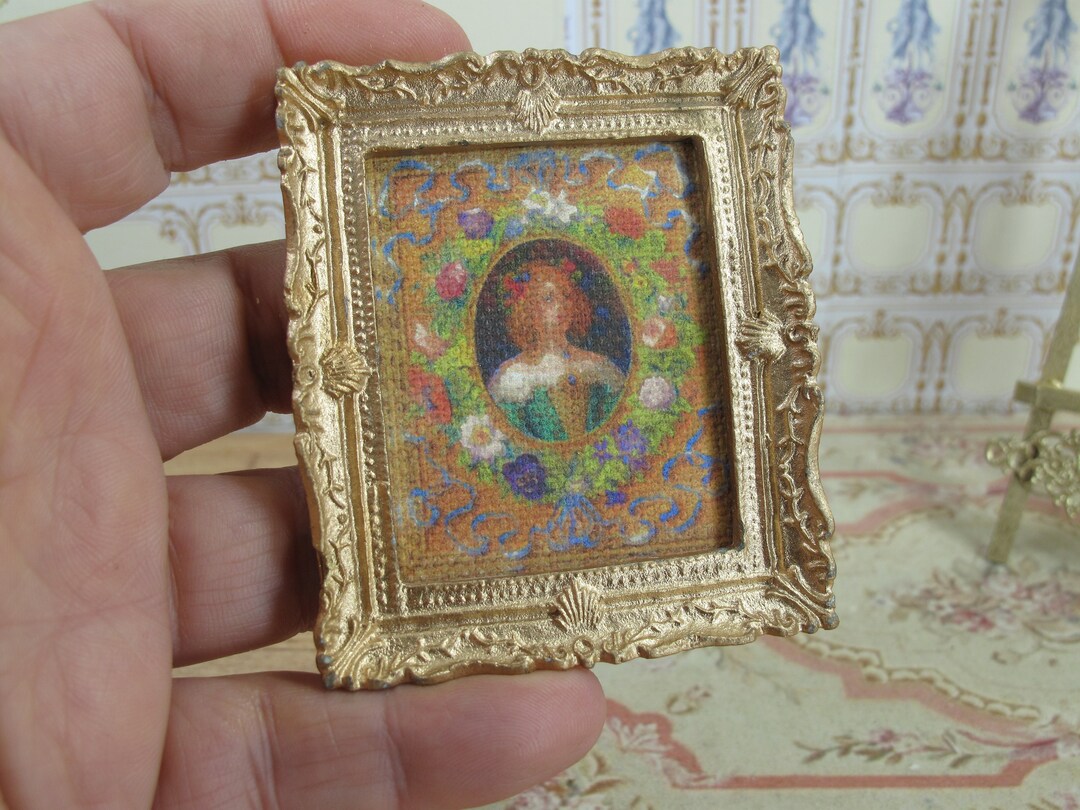 Traditional French Style Antique Miniature Frame Painted Gold Aged ...