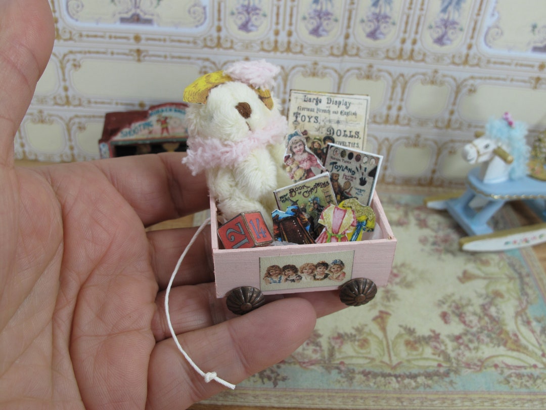 Dollhouse Box Full of Toys Teddy Bear. Dollhouse Miniature Children ...