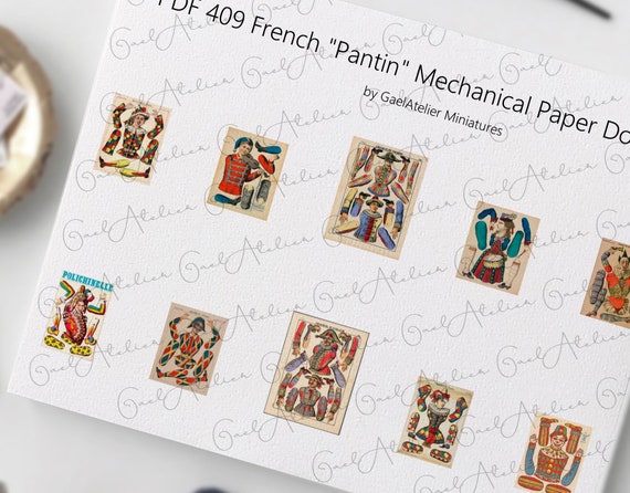 Downloadable Mechanical Paper Dolls Prints Diy Set. Dollhouse | Etsy