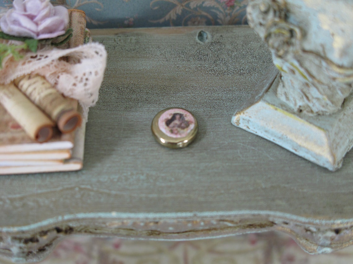 Miniature Collection Tiny Boxes Lady. Romantic Round Cans - Etsy