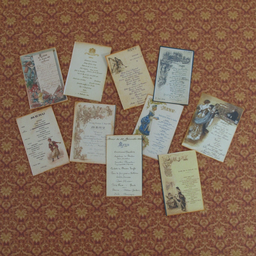 Exquisite Gastronomic Tales: 10-piece Miniature Set Reproducing Menus ...