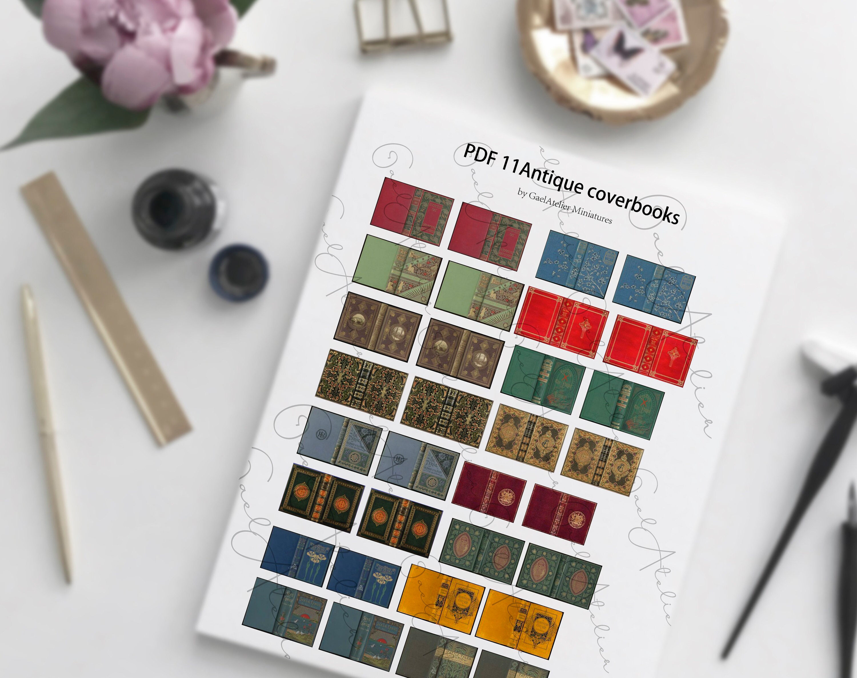 Downloadable Vintage Book Covers Set. Antique Printable | Etsy