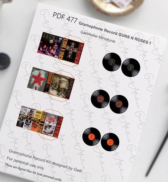 1:12-1,6 scale digital Pdf printable records Dollhouse miniature ...