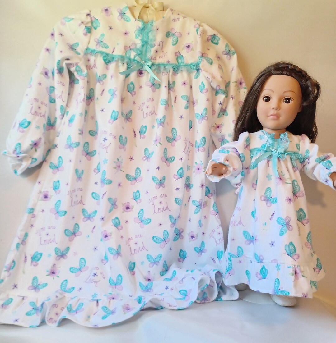 Matching Nightgowns for Your Girl and Her American Girl Doll or and 18 ...