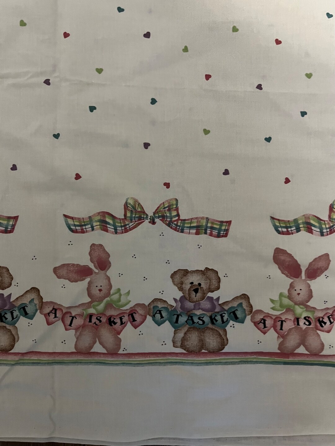 A Tisket a Tasket Fabric by Daisy Kingdom Features Bears, Bunnies, and ...