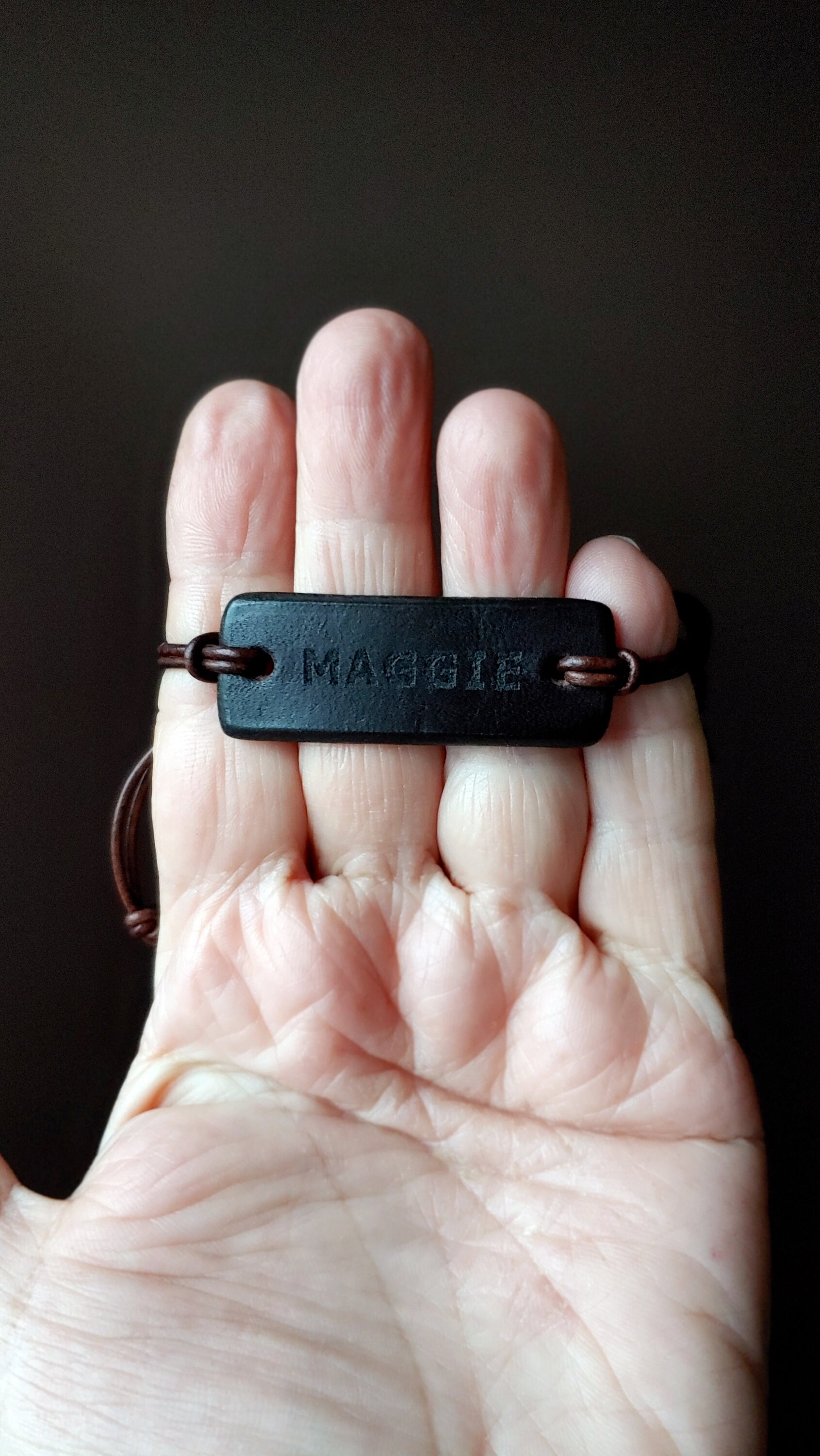 ID Identification Bracelet, Custom Identity Bracelet, Genuine Leather ...