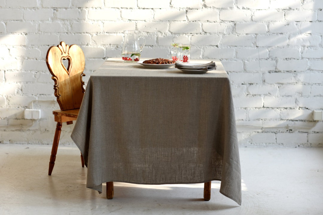Linen Tablecloth, Rustic Style Tablecloth, Rough Style Tablecloth, Pre ...