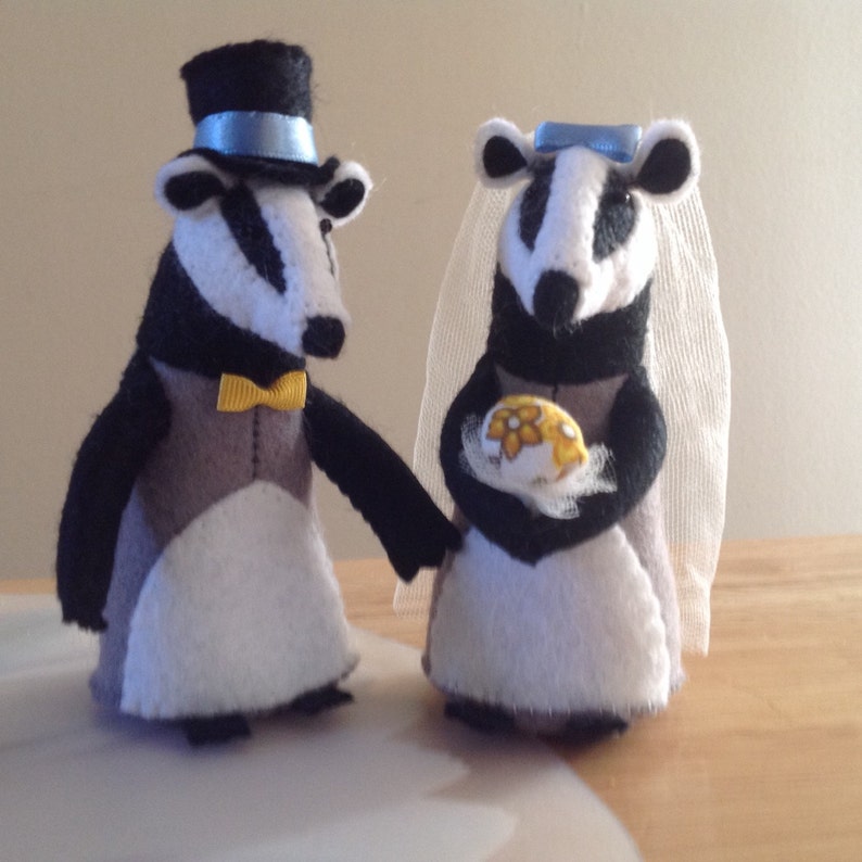 Handmade Badger Wedding Cake Topper Felt Made to Order - Etsy