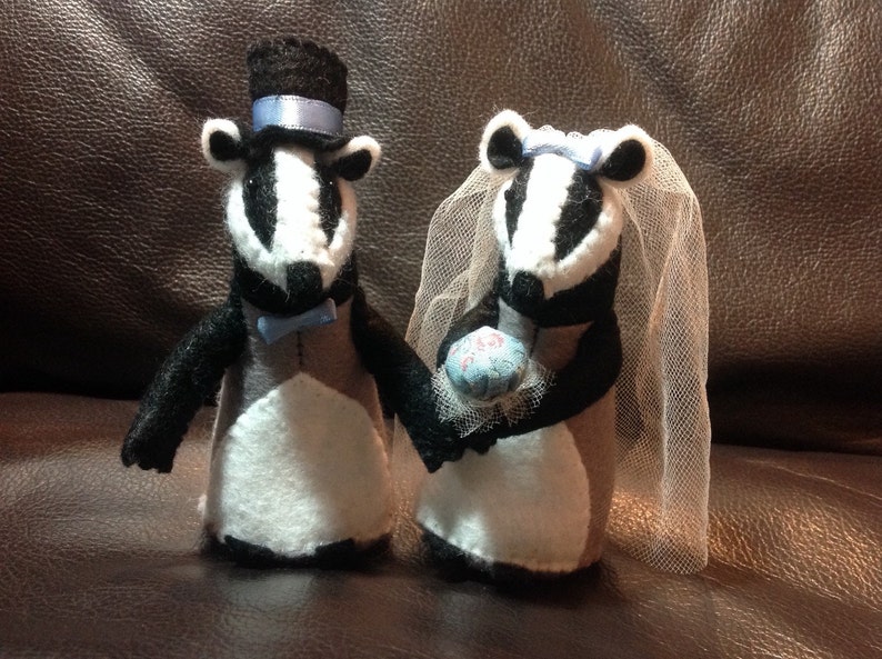Handmade Badger Wedding Cake Topper Felt Made to Order - Etsy