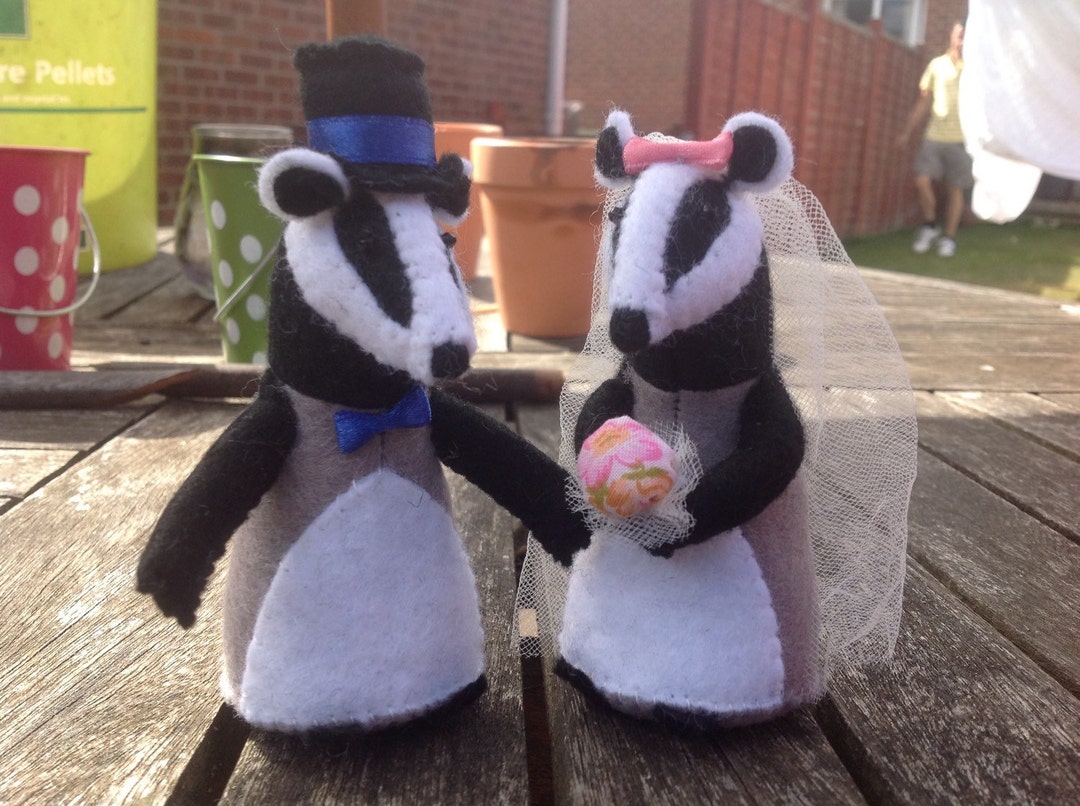Handmade Badger Wedding Cake Topper Felt - Made to Order - Etsy UK