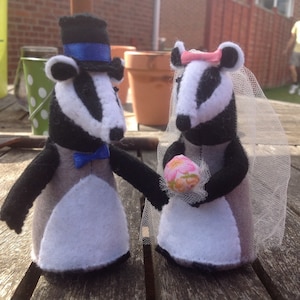 Handmade Badger Wedding Cake Topper Felt - Made to Order - Etsy UK