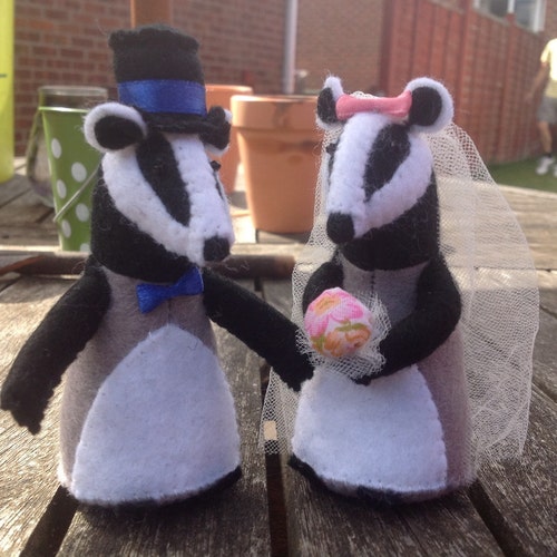 Handmade Badger Wedding Cake Topper Felt Made to Order - Etsy