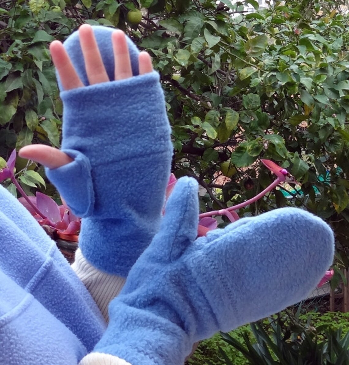 Glittens Convertible Mittens Fingerless Gloves Unisex One - Etsy