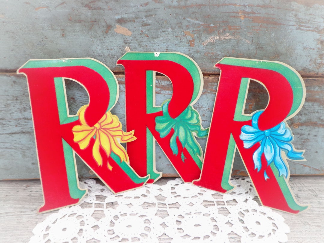 Vintage Merry Christmas Banner Sign Garland Letter R Only Choose From 3 ...