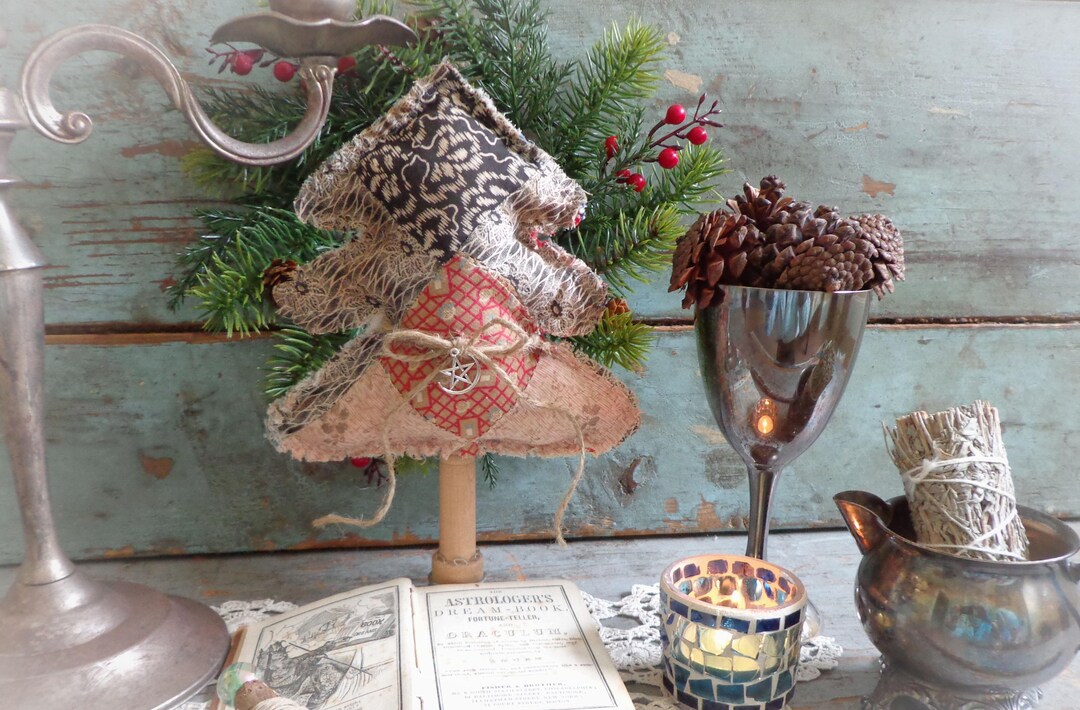 Vintage Altar Yule Tree Witch Witchcraft Wicca Winter Solstice Antique ...