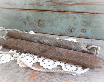Set of Two, Antique Iron Window Sash Weights, LISTER 6 Lb. Window ...