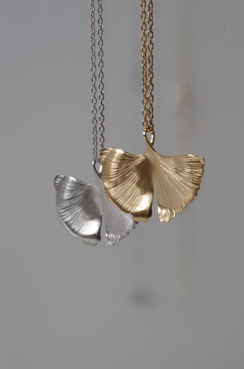 Handmade Sterling Silver Ginkgo Leaf Pendant Necklace, Personalized - Etsy