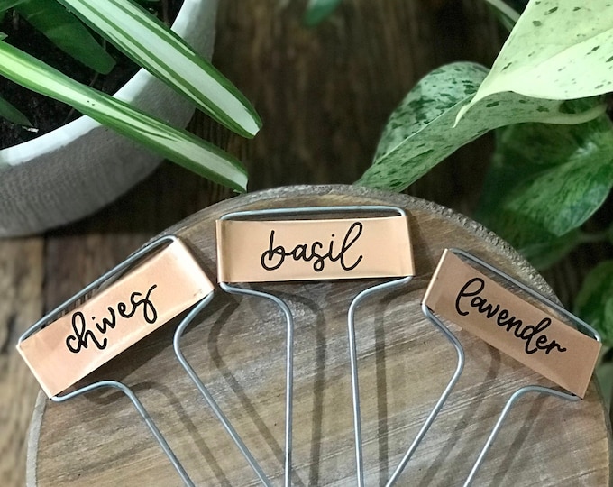 Copper Garden Markers - Metal Plant Labels - Plant Tags - Herb Markers ...