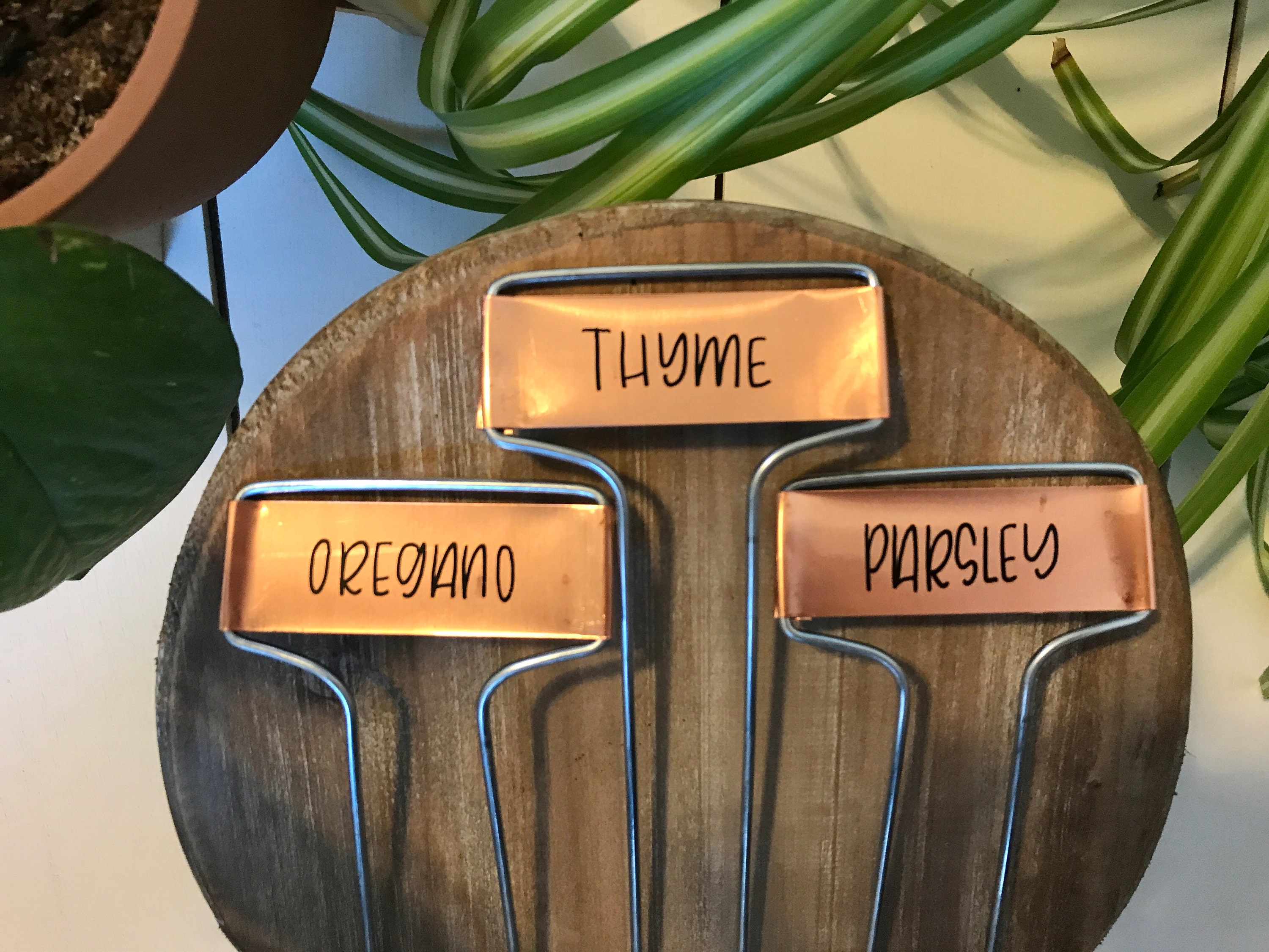 Copper Garden Markers - Metal Plant Labels - Plant Tags - Herb Markers ...