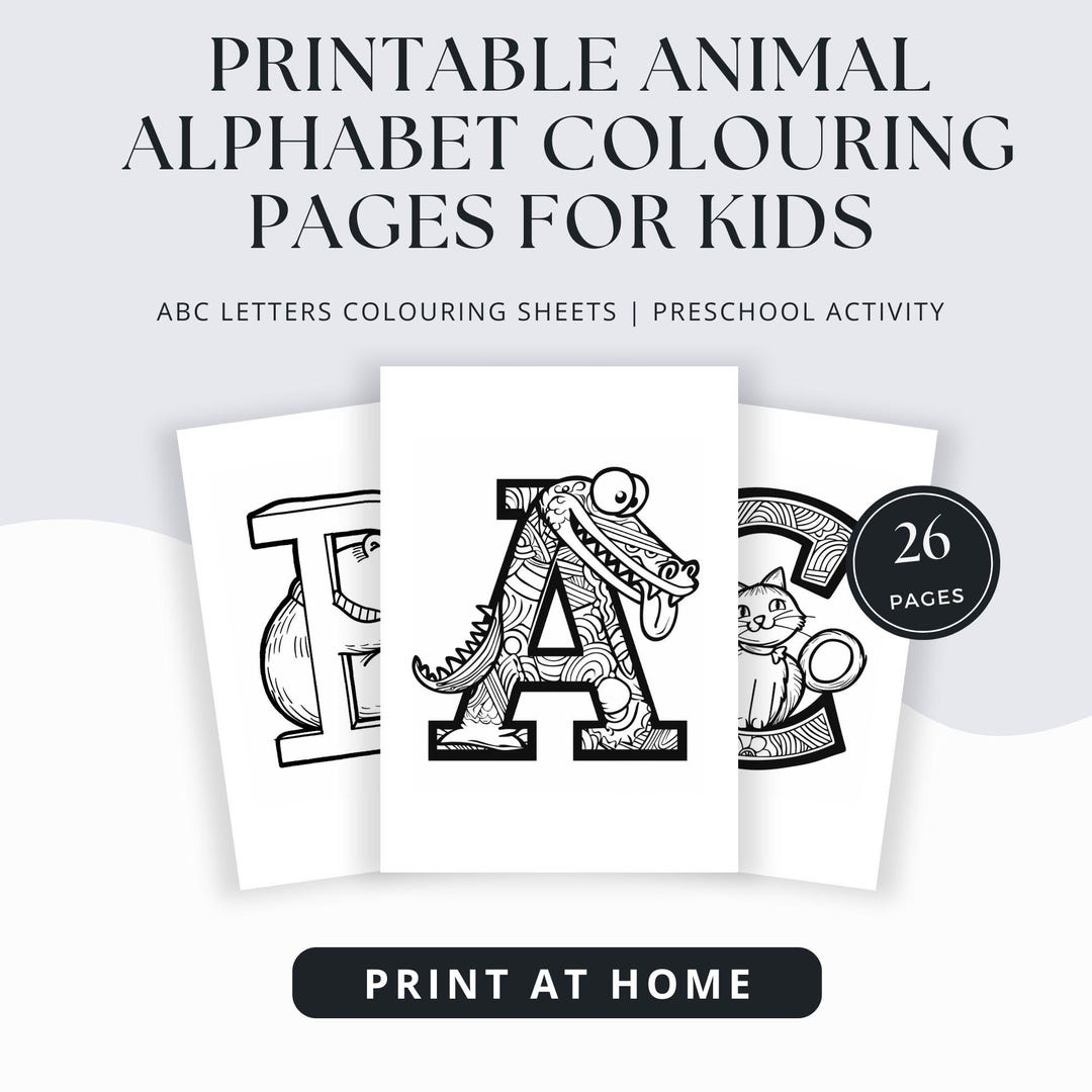 Printable Animal Alphabet Colouring Pages for Kids | ABC Letters ...