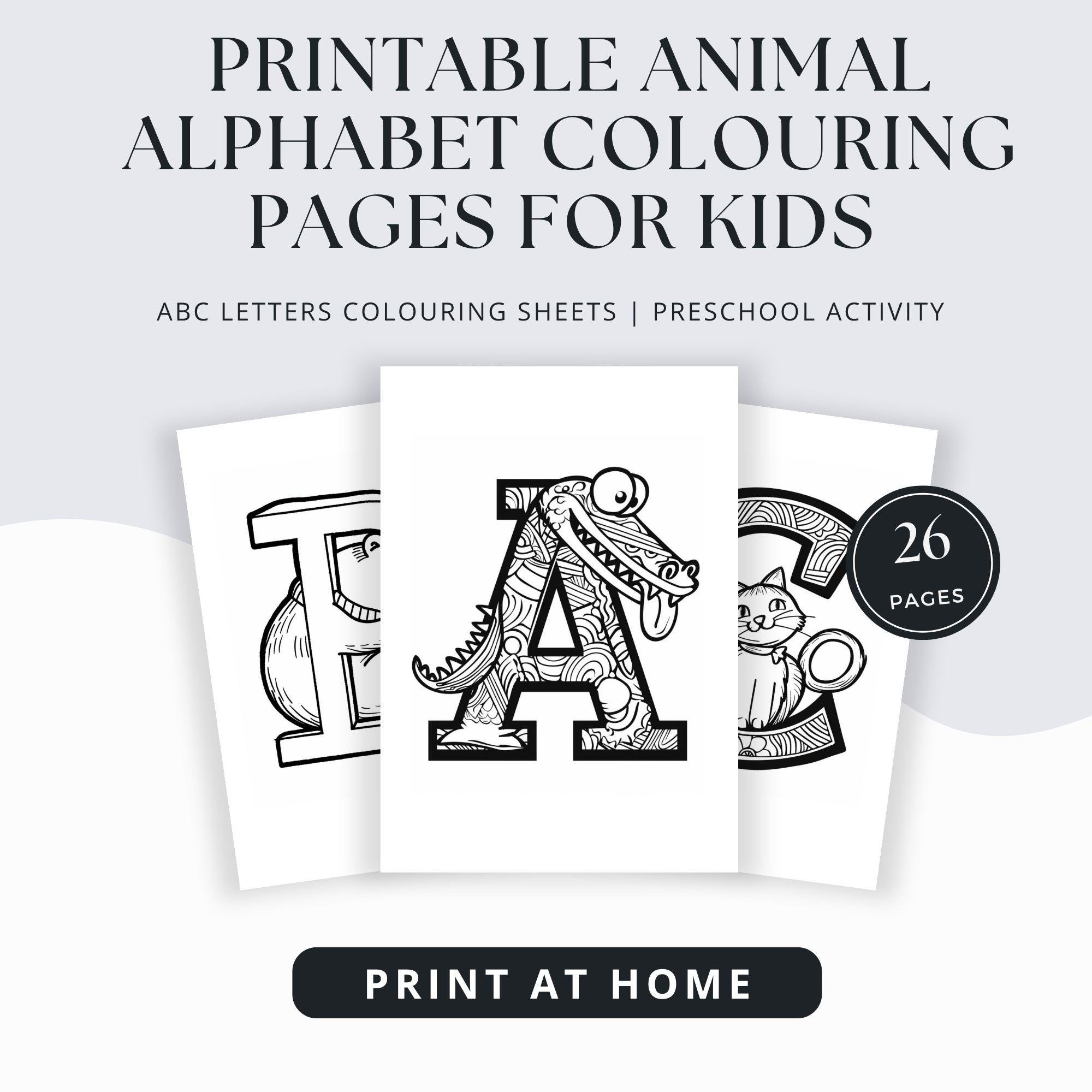 Printable Animal Alphabet Colouring Pages for Kids | ABC Letters ...