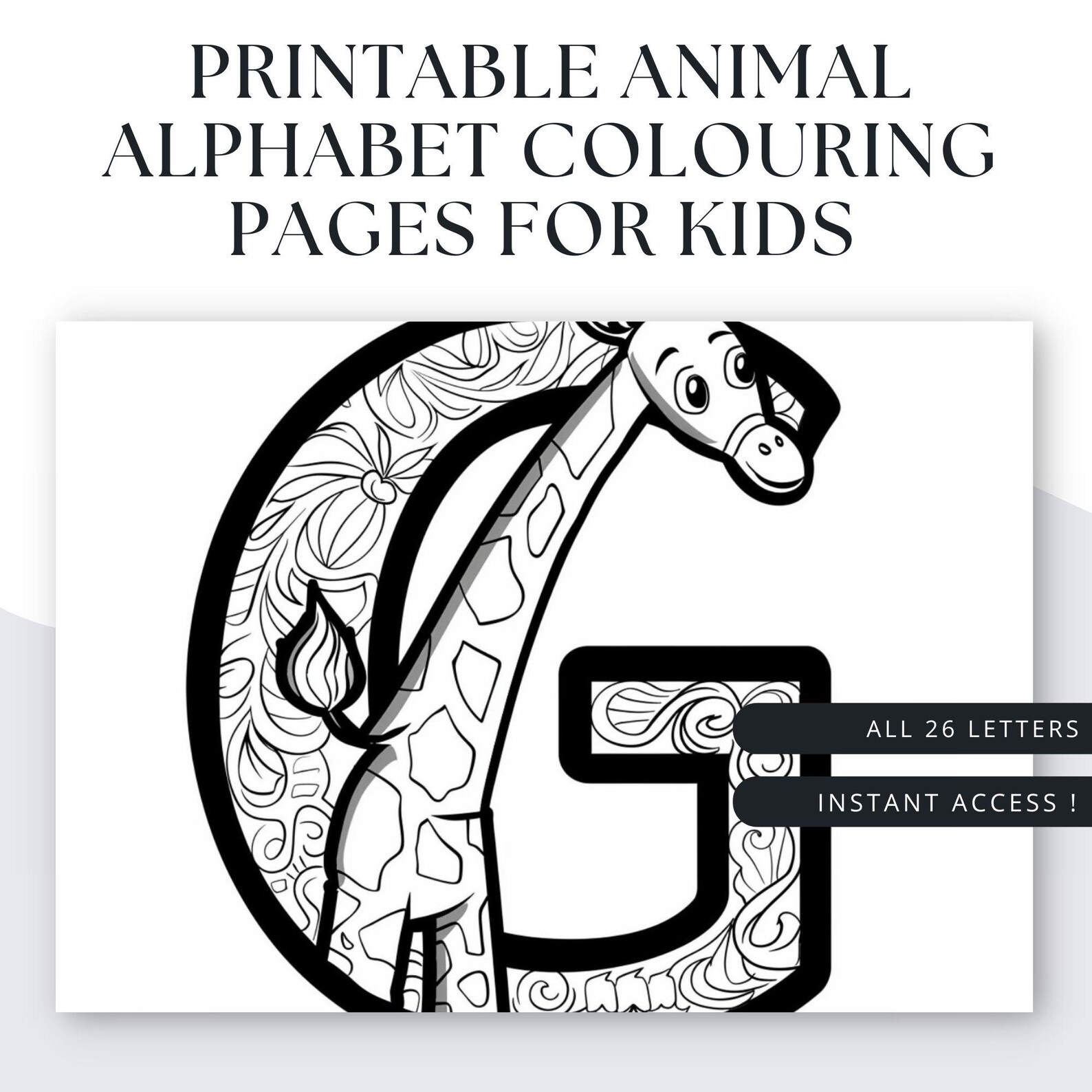Printable Animal Alphabet Colouring Pages for Kids | ABC Letters ...