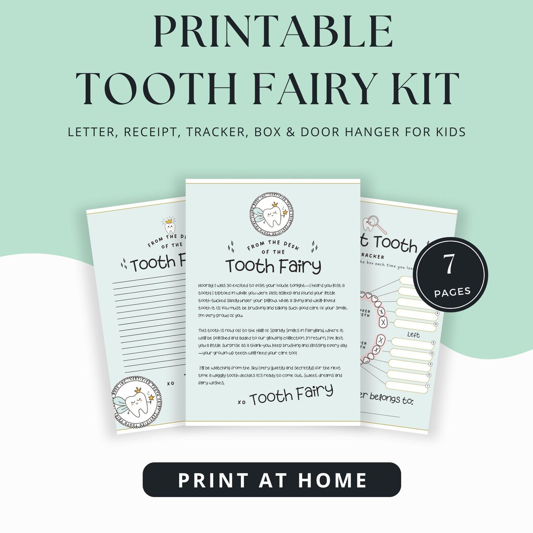 Whimsical Tooth Fairy Kit Printable – Letter, Receipt, Tracker, Box ...