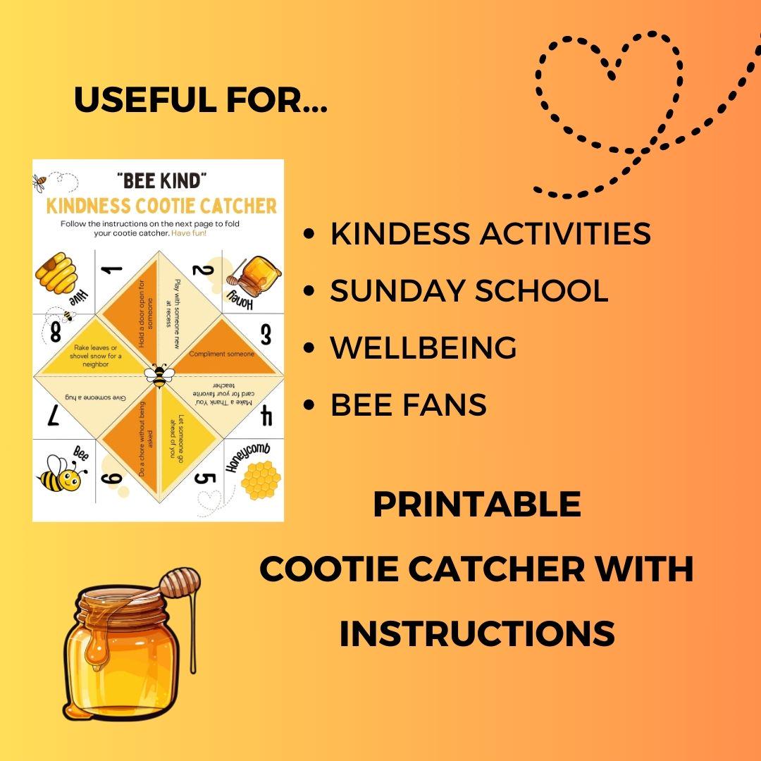 Bee Kind Cootie Catcher - Printable Acts of Kindness Cootie Catcher - Etsy