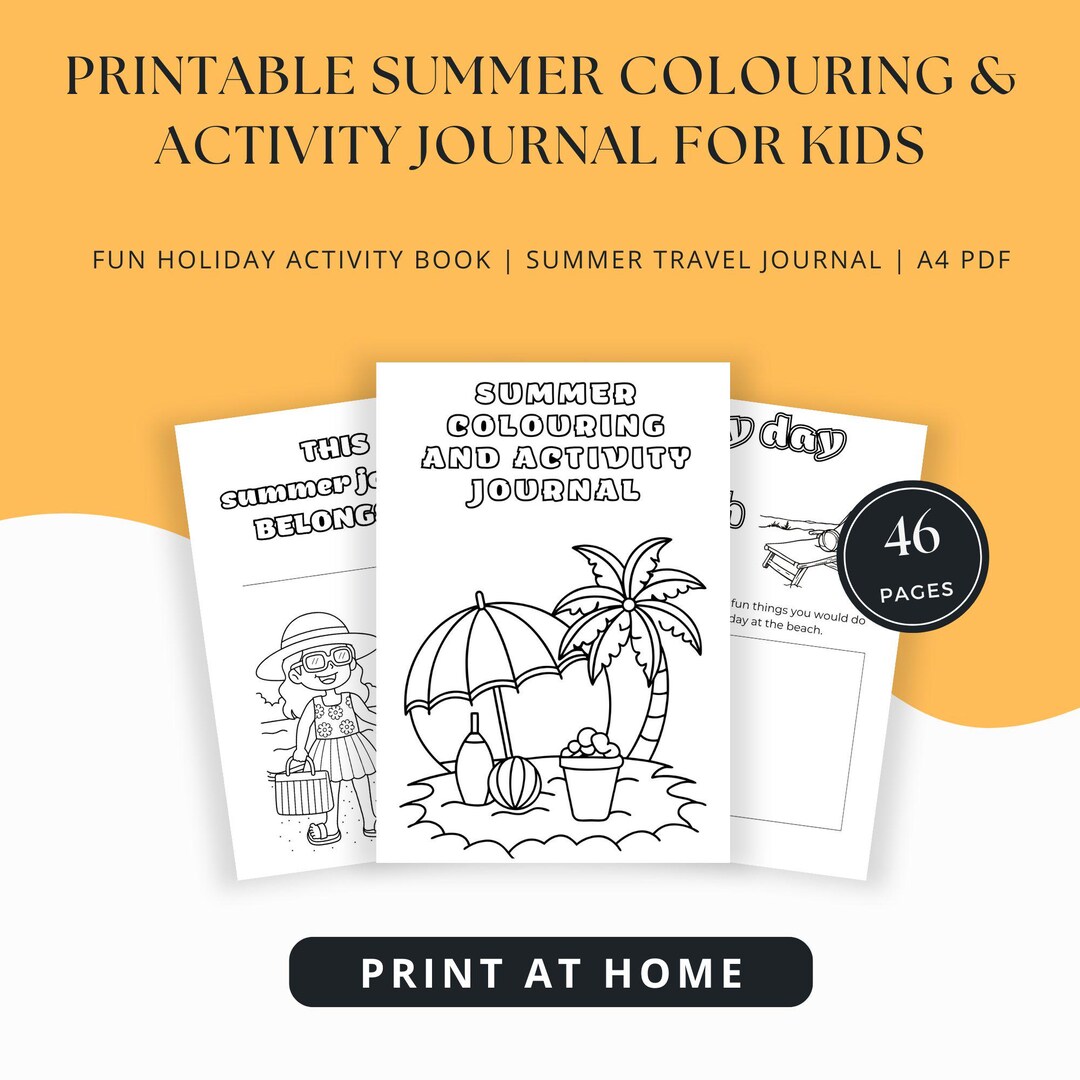 Printable Summer Colouring & Activity Journal for Kids | Fun Holiday ...