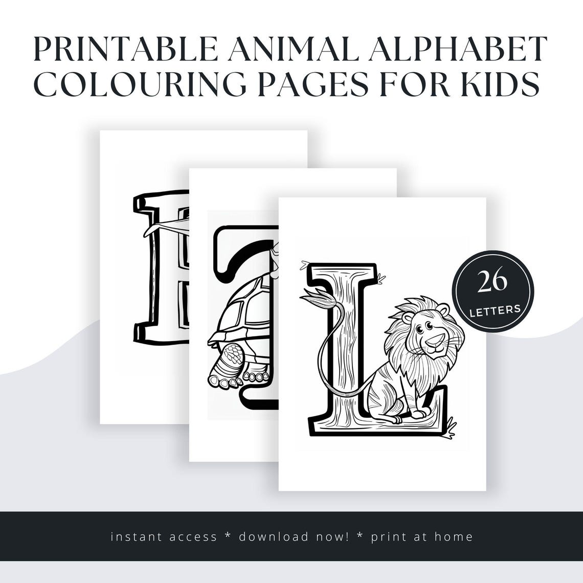 Printable Animal Alphabet Colouring Pages for Kids | ABC Letters ...