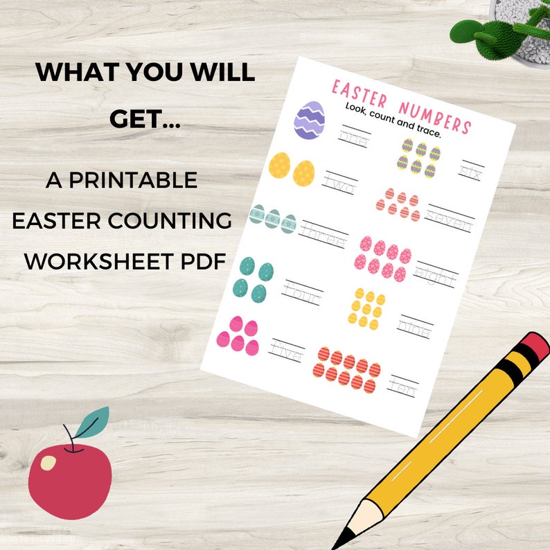 Easter Numbers - Printable Worksheet. Counting and Handwriting Pre ...