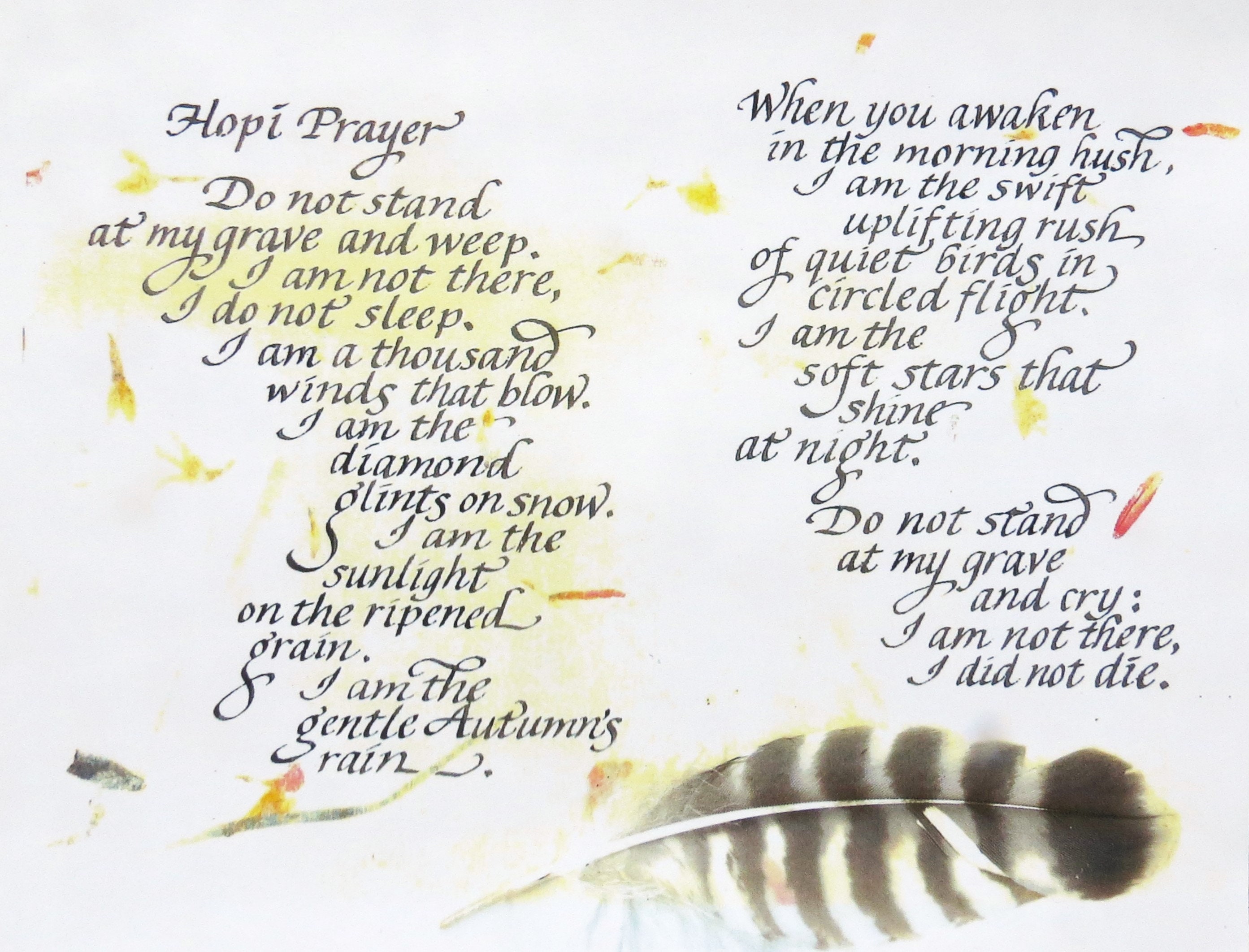 Poetic Hopi Prayer for Bereavement Print American Indian Prose Sympathy ...