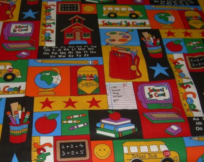 SCHOOL THEME FABRIC 1 1/2 Yards Bright and Colorful - Etsy