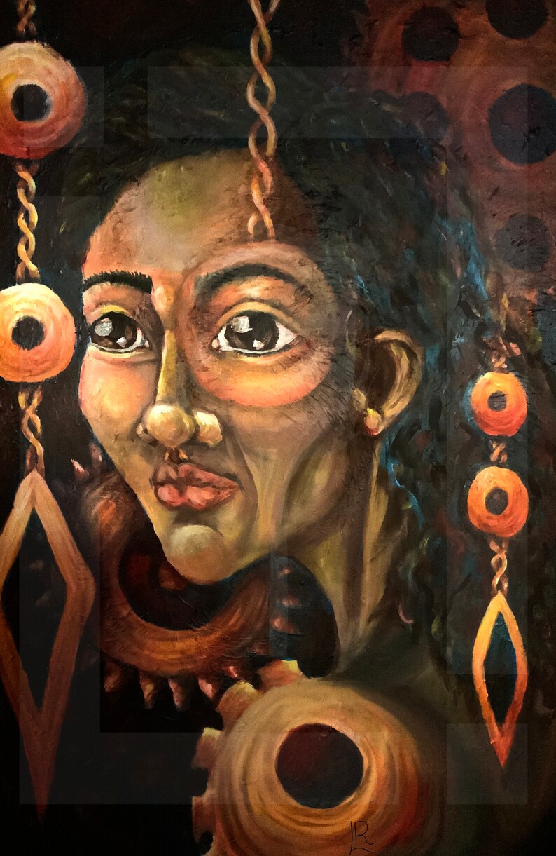 Portrait With Time, Portrait Illustration, Portrait Print, Portrait Art ...