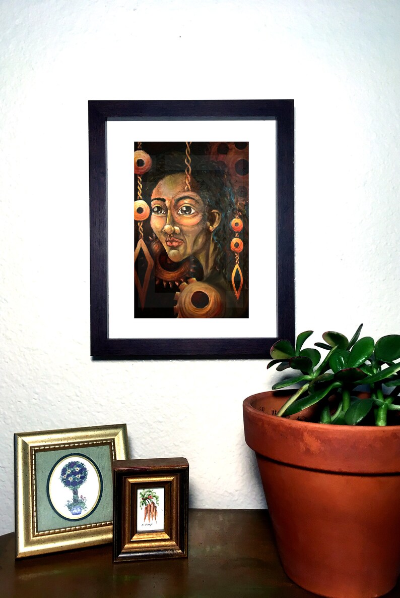 Portrait With Time, Portrait Illustration, Portrait Print, Portrait Art ...