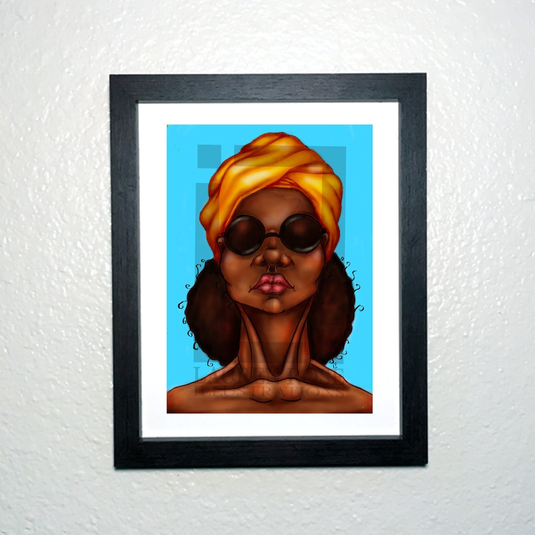 Portrait With Shades, Portraits, Black Art, African American Art - Etsy